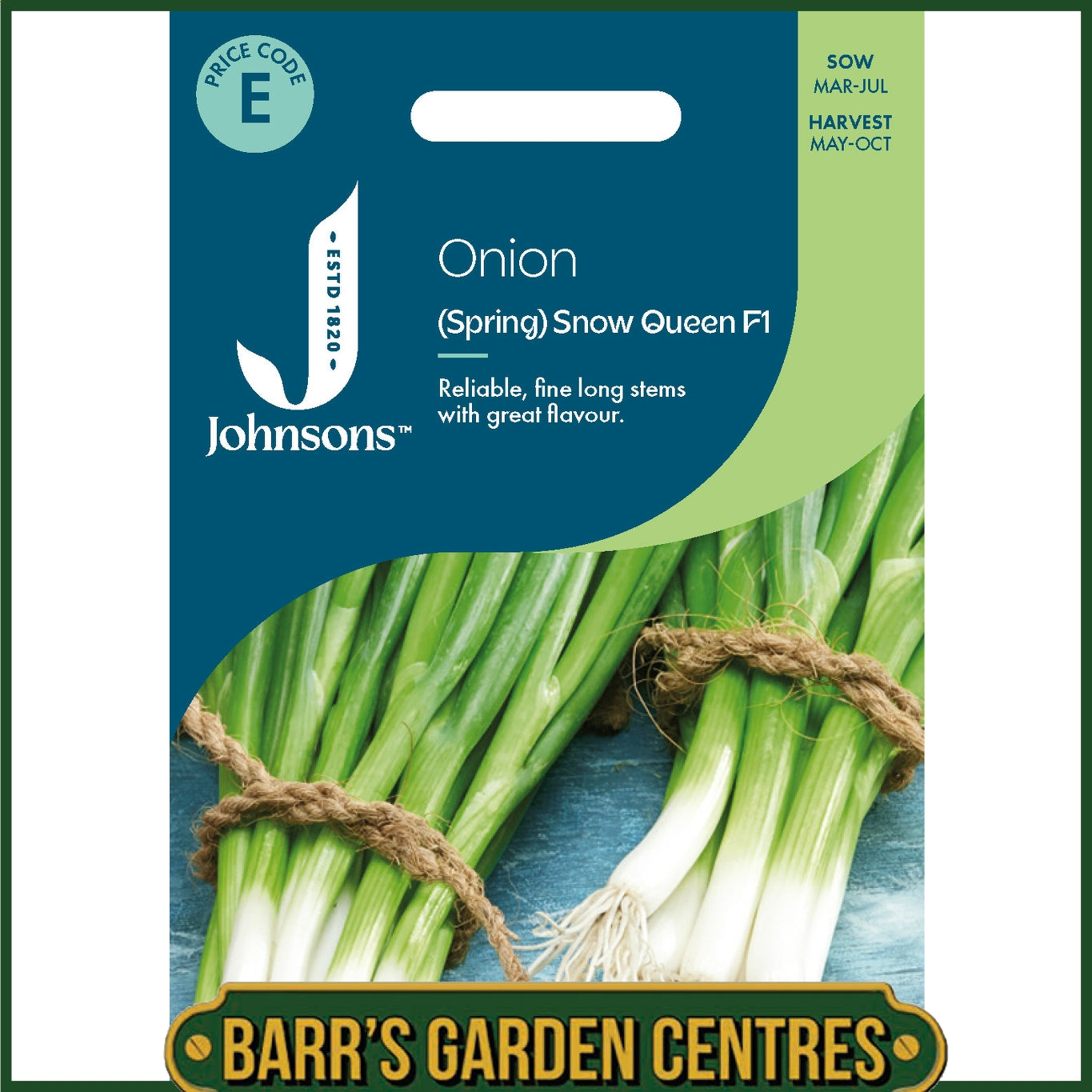 Johnsons - Onion (spring) Snow Queen F1 - 200 Seeds – Barrs Garden Centres