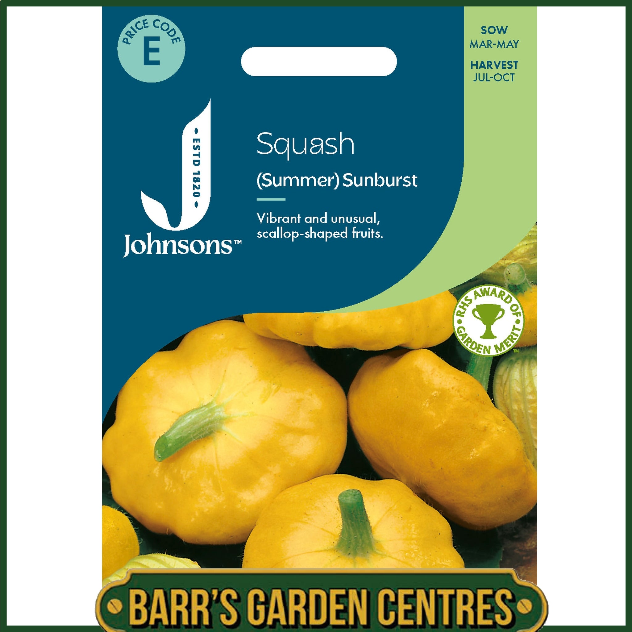 Johnsons - Squash (summer) Sunburst F1 - 10 Seeds – Barrs Garden Centres