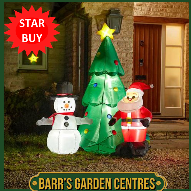 Three Kings Self-Inflating Santa & Frosty's Tree – Barrs Garden Centres
