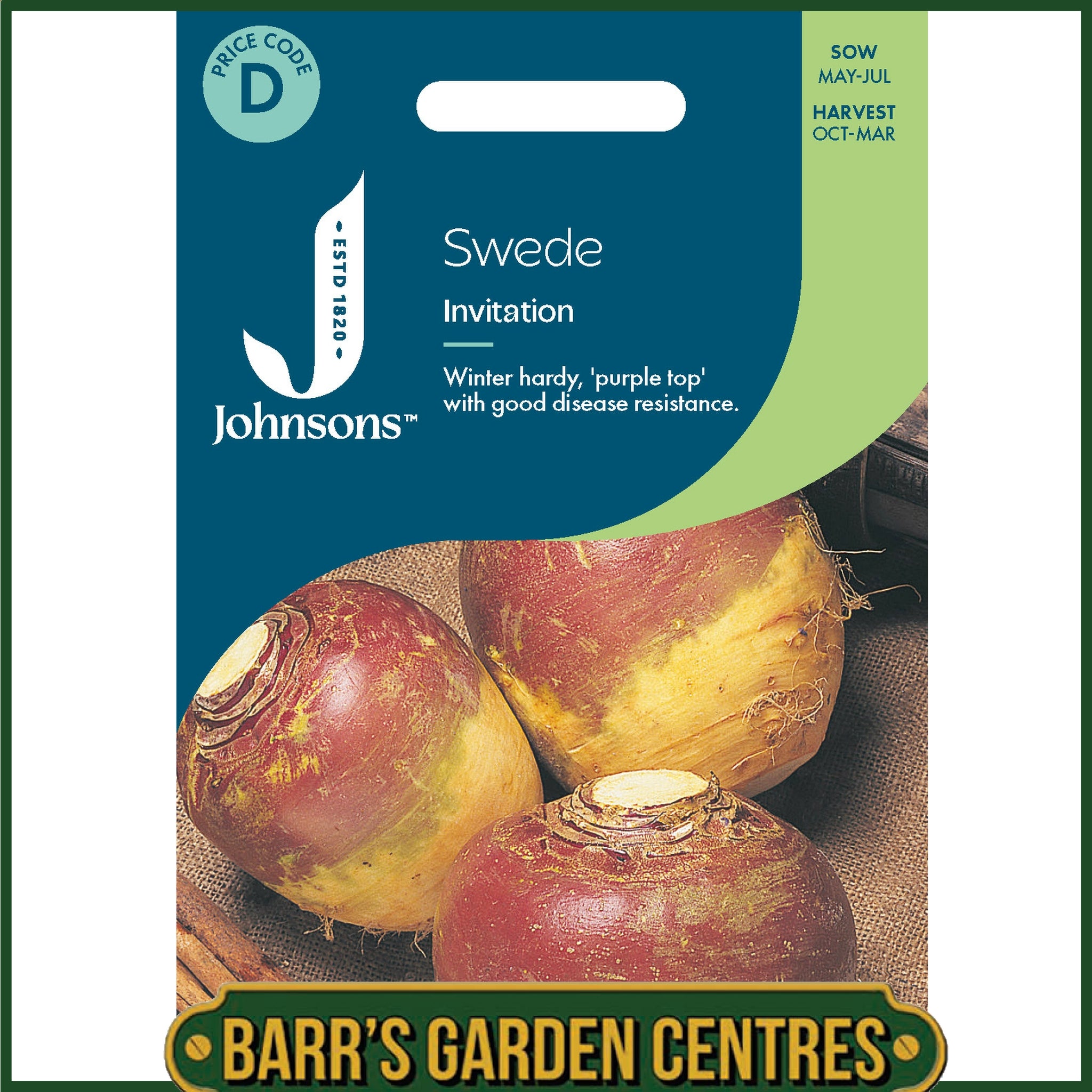 Johnsons - Swede Invitation - 750 Seeds – Barrs Garden Centres