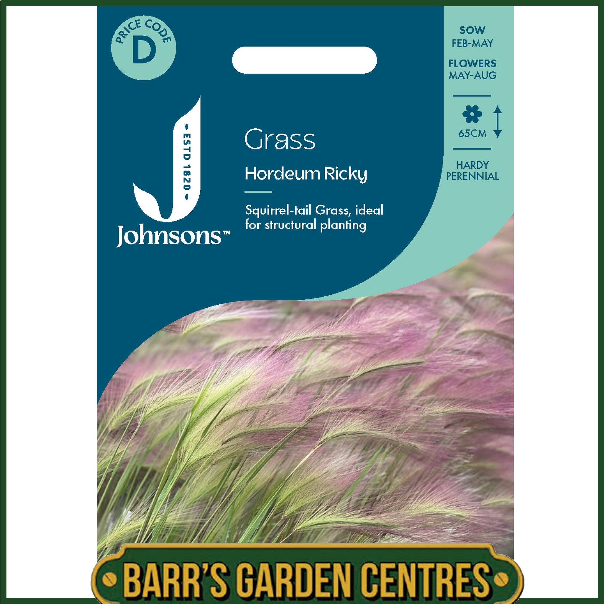 Johnsons - Grass Hordeum Ricky - 20 Seeds – Barrs Garden Centres